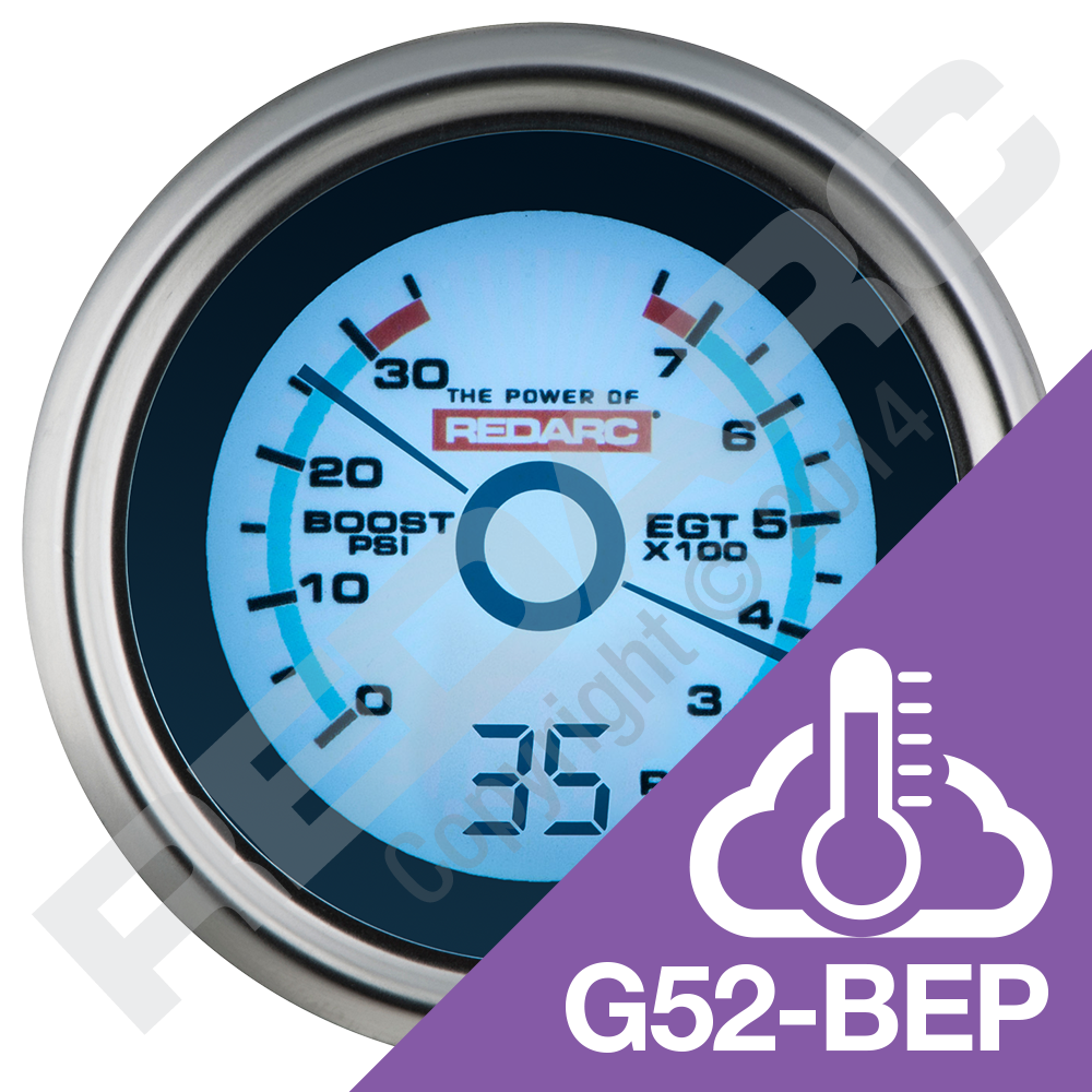 EGT & BOOST PRESSURE 52MM GAUGE WITH OPTIONAL OIL PRESSURE DISPLAY