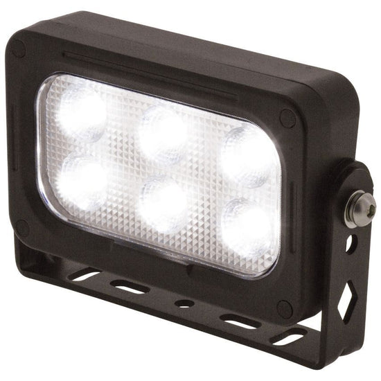 LED ANGLED WORKLAMP FLOOD BEAM 9 - 48V 30W 6 LED's BLACK HSNG 2,700 Lumens