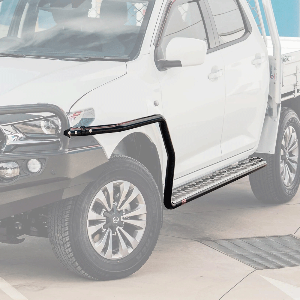 Navara D22 1997-2015 039BSR Side Step and Rail Package (Chrome Step ...
